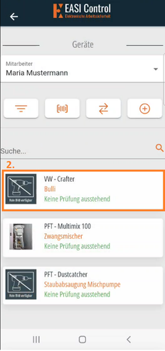 Geräte - Ersteinweisung – EASI Control