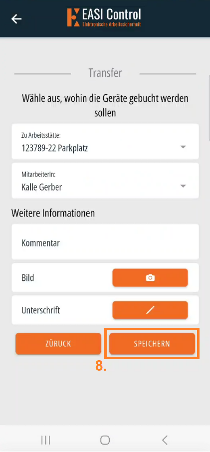 Gerätetransfer – EASI Control